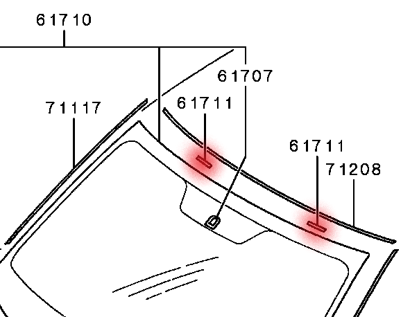 Mitsubishi STOPPER,WINDSHIELD GLASS | part number - MR462285 – Lings ...
